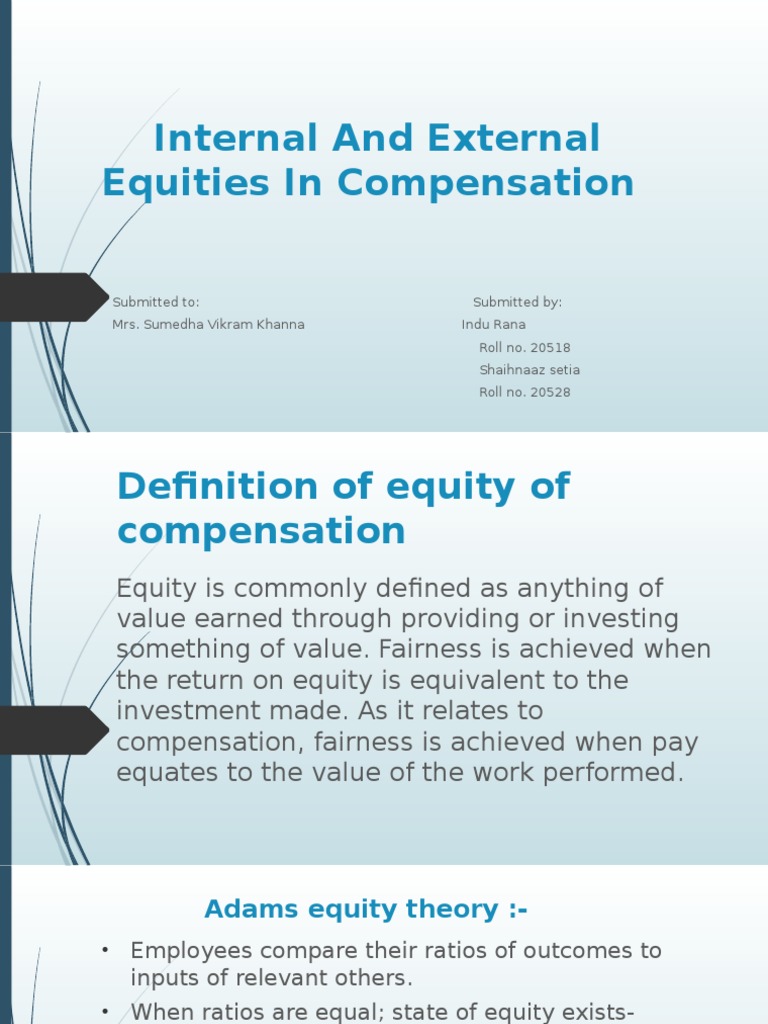 Internal and External Equity in Compensation | PDF | Labor | Employment
