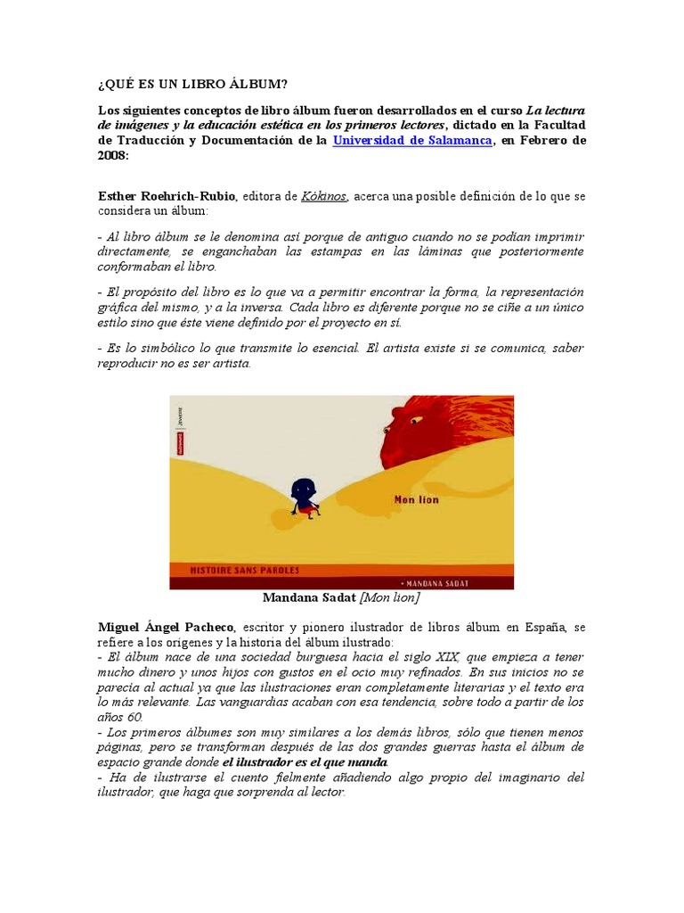 Definición de libro álbum | PDF | Libros | Imagen