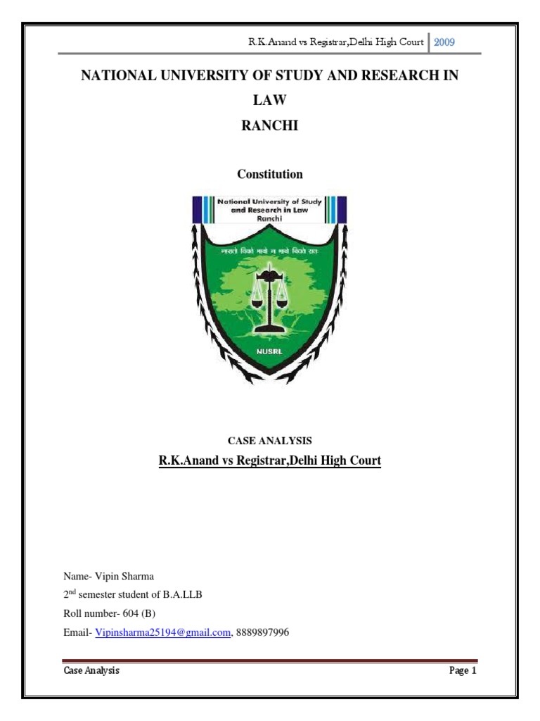 RK Anand V Registrar, Delhi HC | PDF | Contempt Of Court | Evidence (Law)