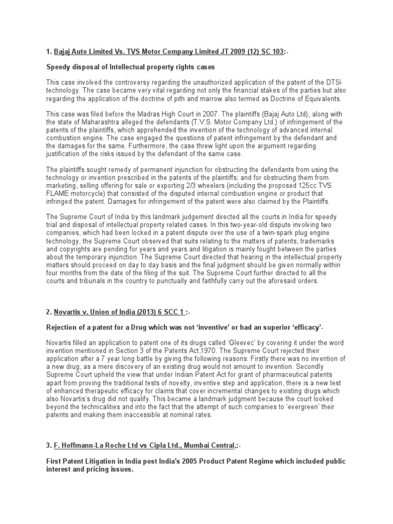 Patent Cases | PDF | Patent | Generic Drug
