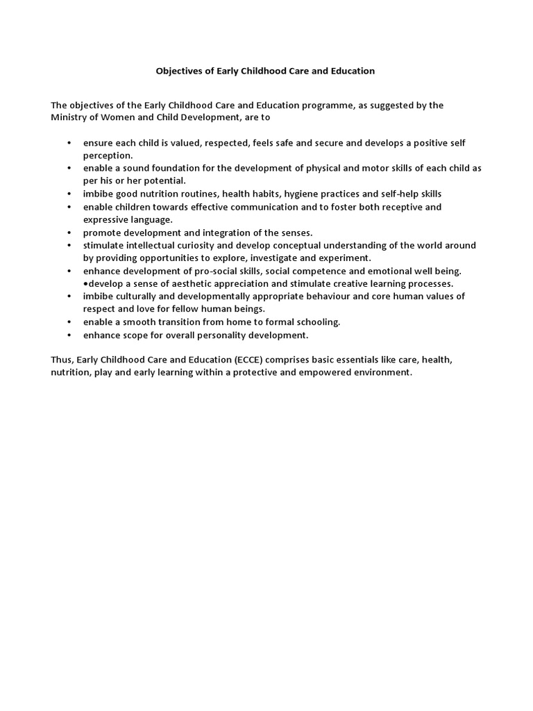 Objectives of ECCE PDF