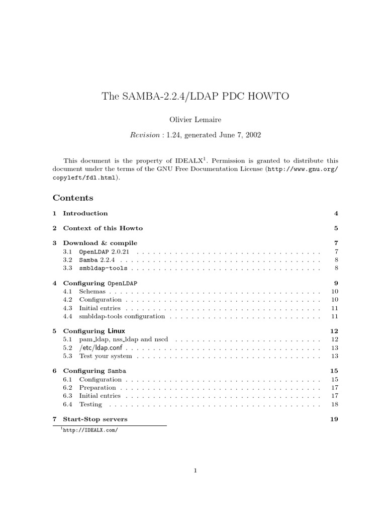 Samba Ldap Howto 1 | Descargar gratis PDF | Computer Networking | System Software