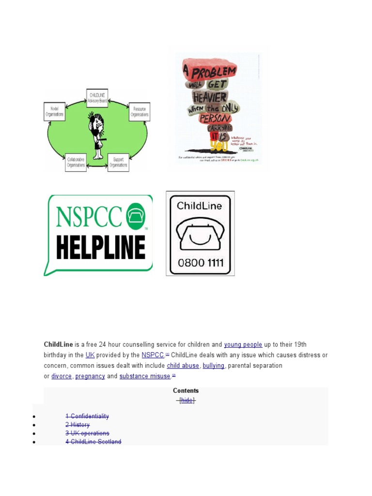 ChildLine: 24/7 UK Child Counselling | PDF | Social Science | Wellness