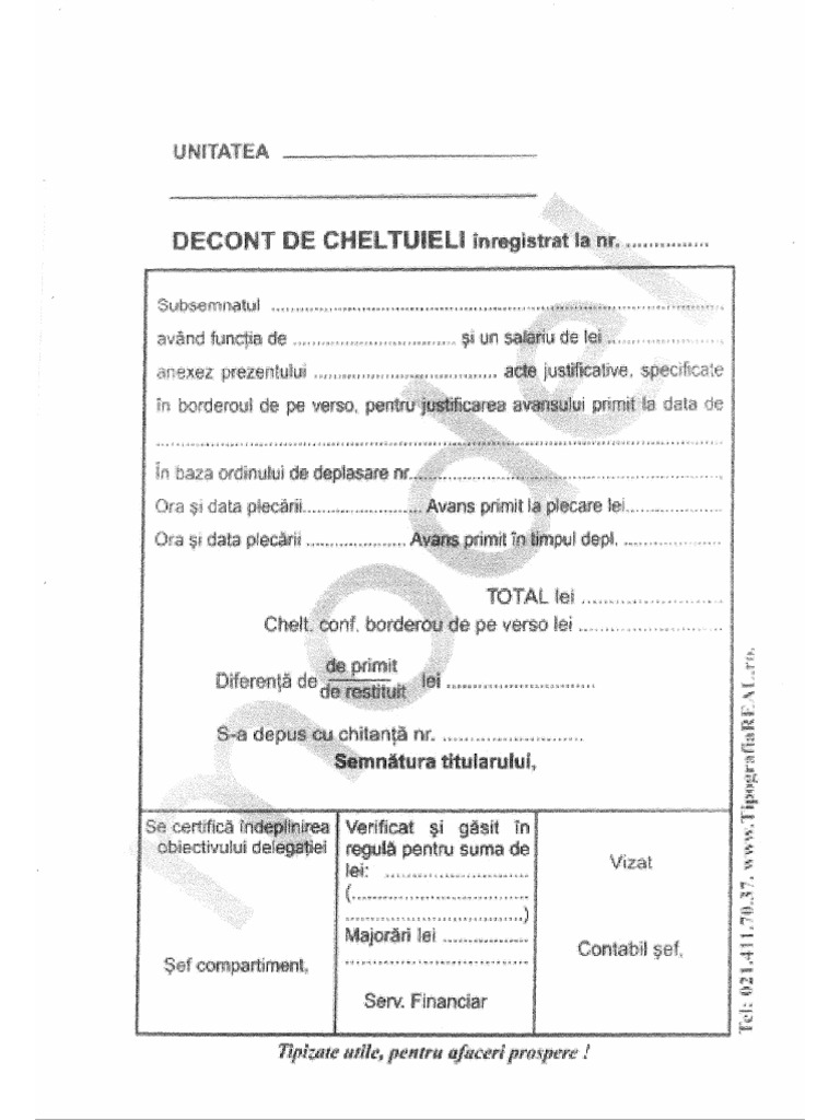 Decont de Cheltuieli | PDF