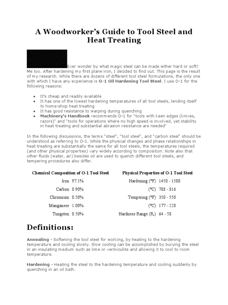 A Woodworker's Guide To Tool Steel and Heat Treating | PDF | Steel ...