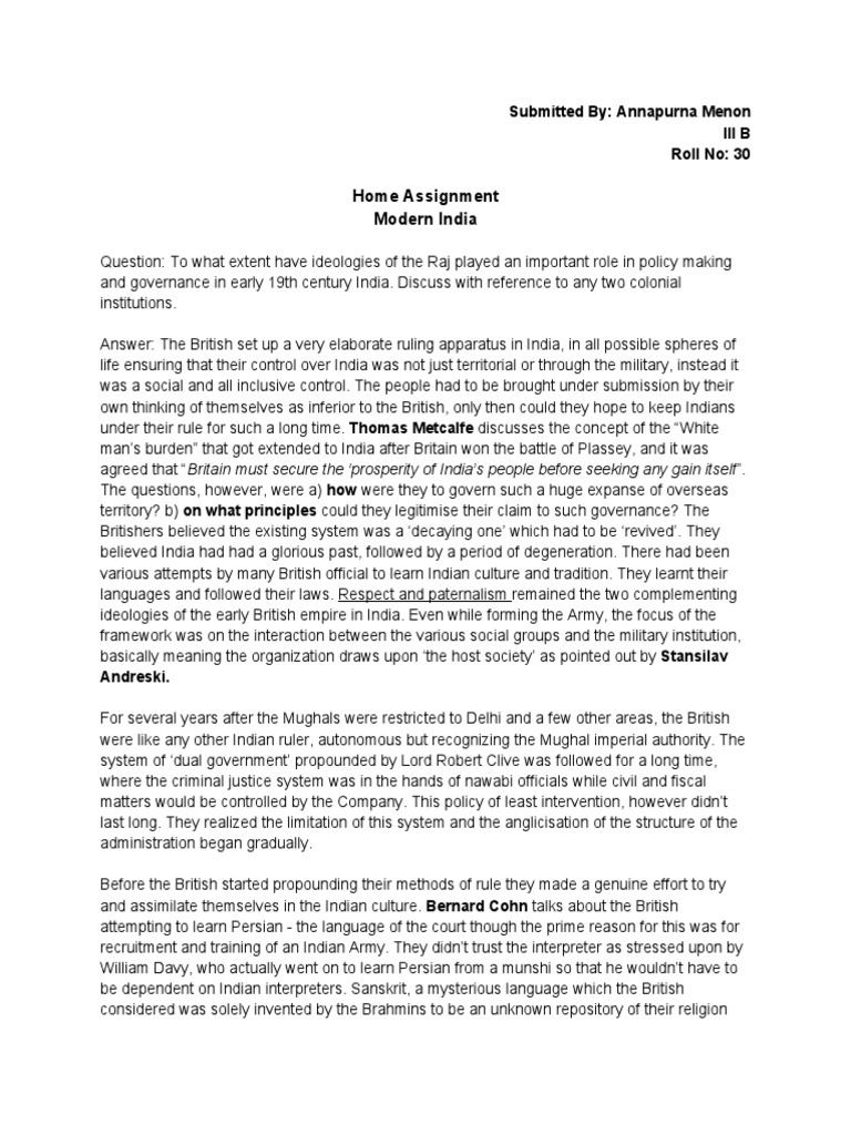 Colonial Ideology of The British During | PDF | British Raj | British ...