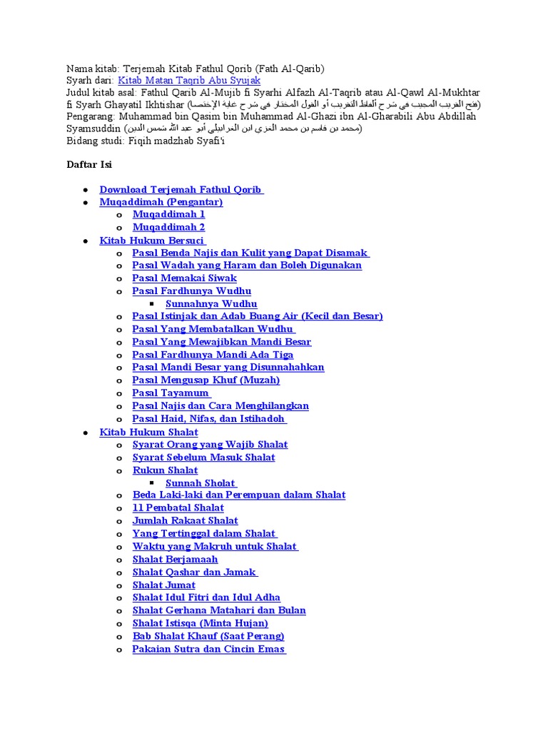 Terjemahan Fathul Qarib | PDF