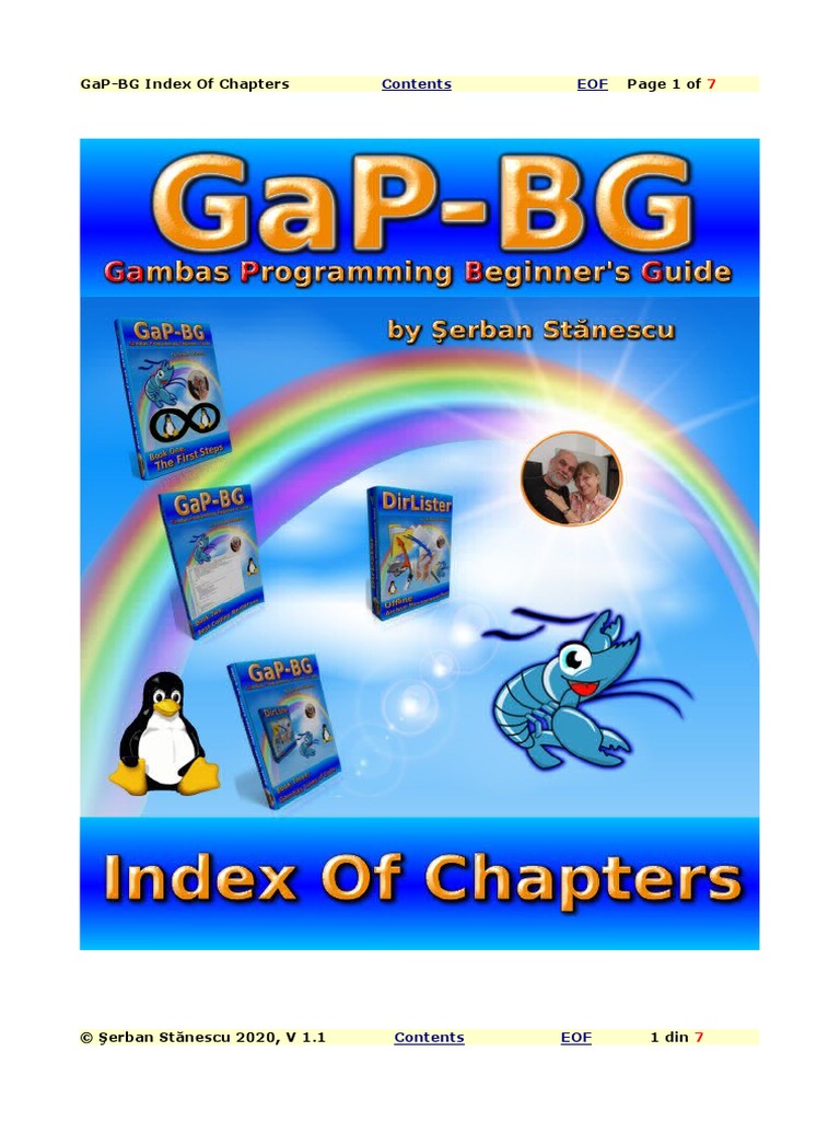 Gambas Programming Beginner's Guide, Index of Chapters | PDF | Computer File | Books