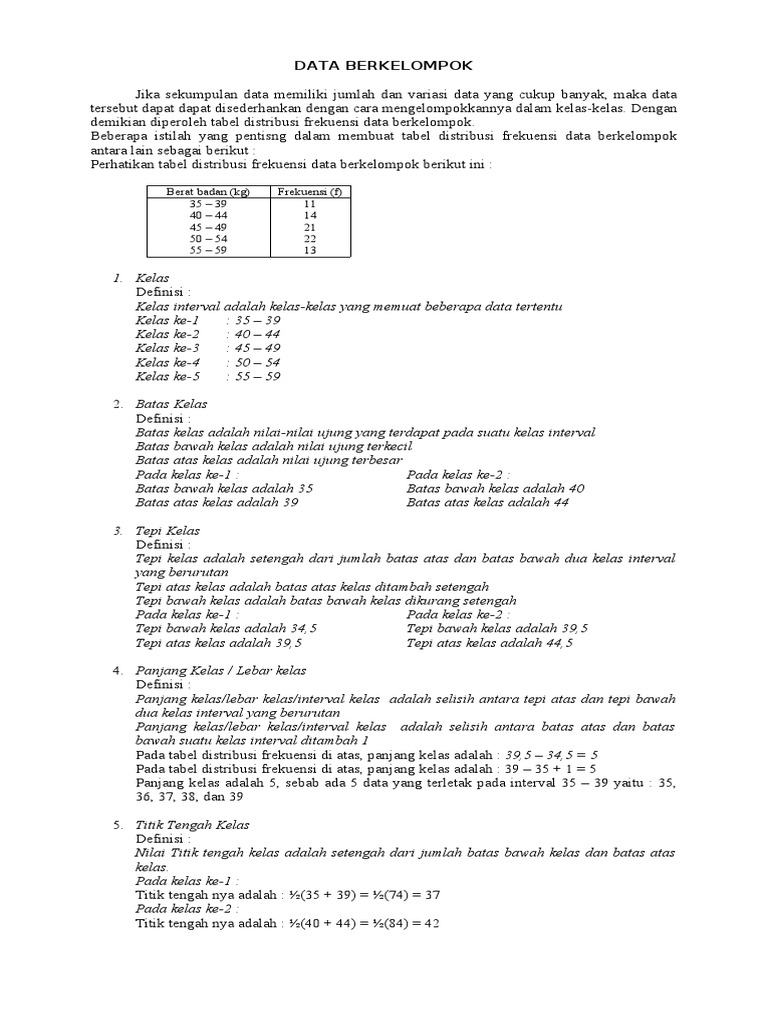 Rataan Data Kelompok | PDF