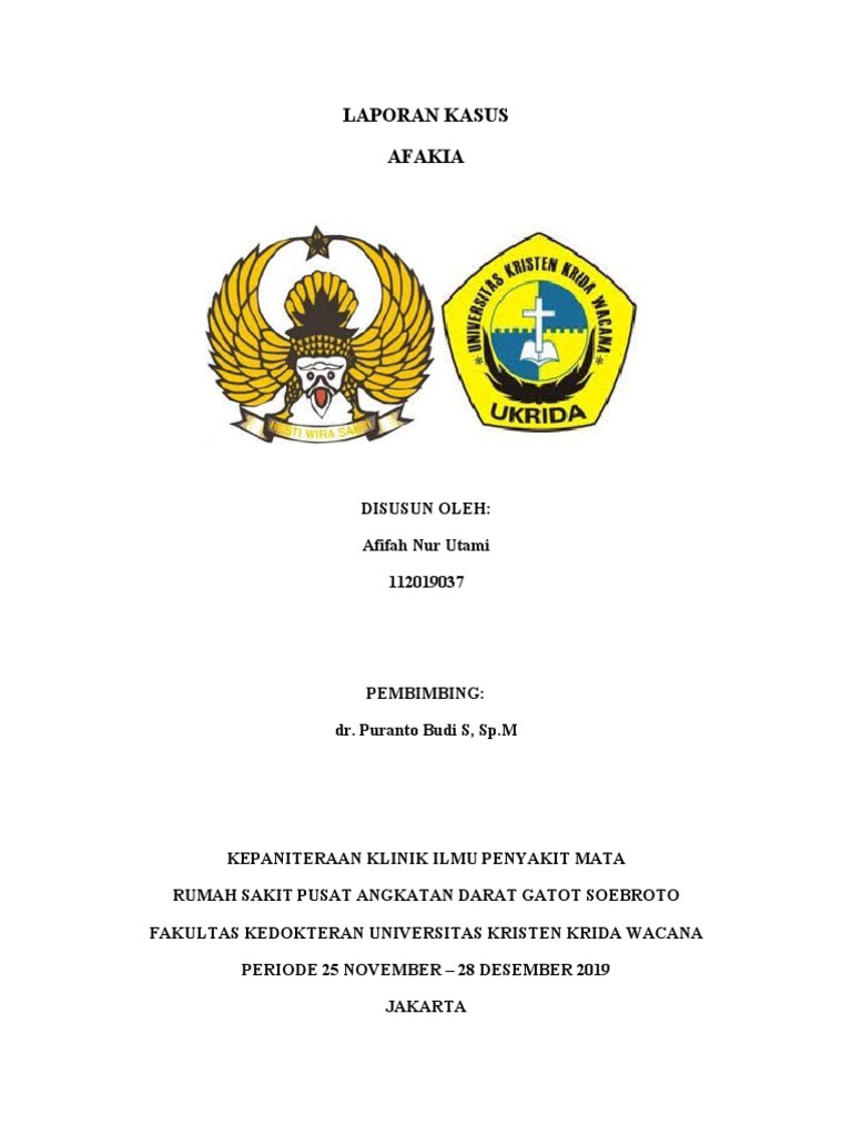 Laporan Kasus Afakia (Afifah Nur Utami - UKRIDA) | PDF
