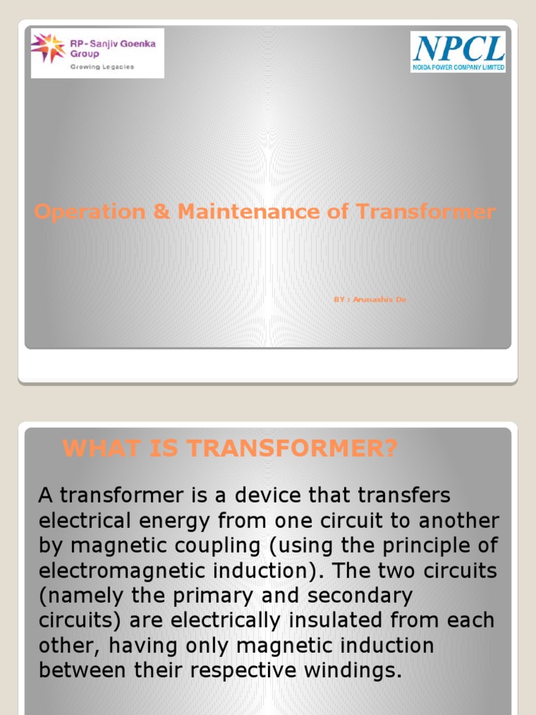Operation & Maintenance of Transformers | PDF | Transformer | Electricity