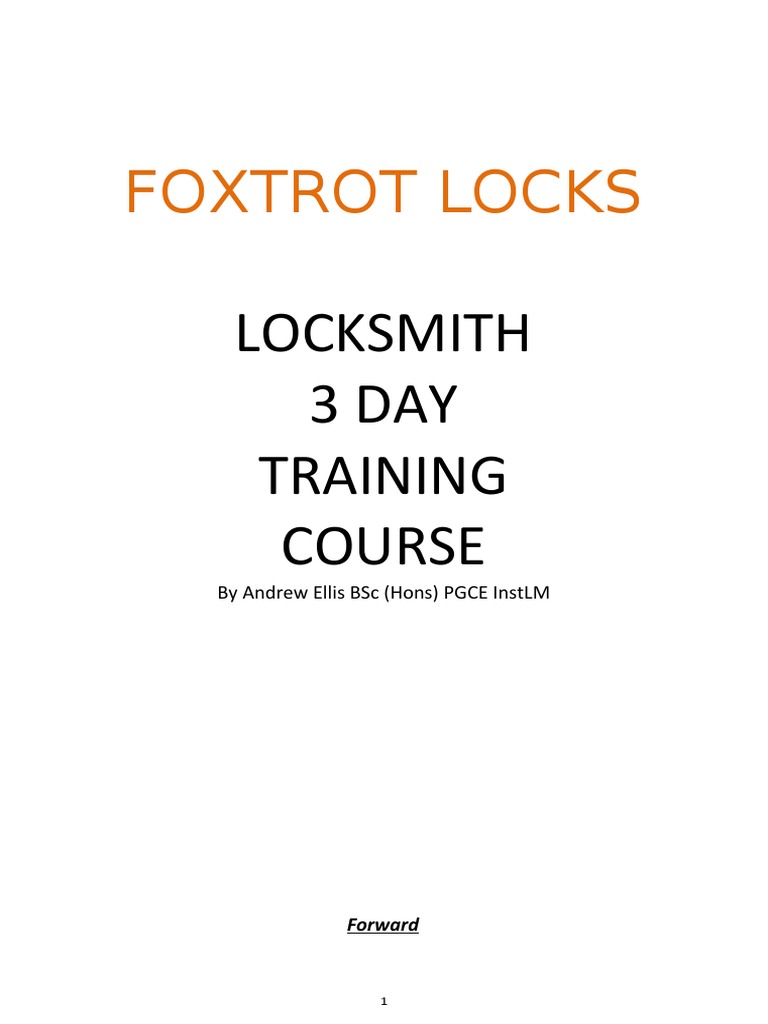 Locksmith Training Course (NEW) | PDF | Security Engineering | Security ...