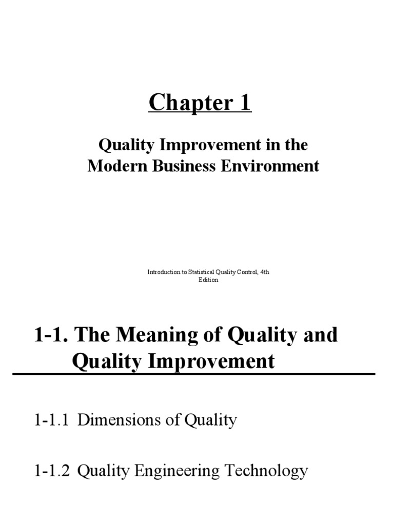 Chap01 Introduction | PDF | Statistics | Quality Management