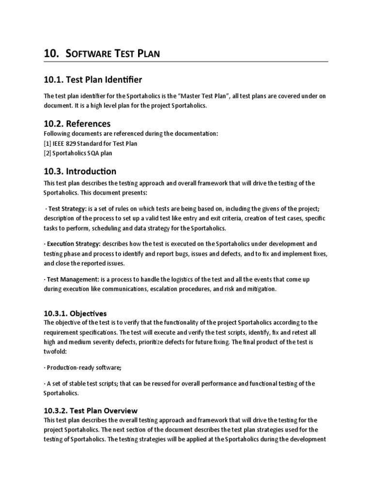 Software Test Plan | PDF | Software Testing | Unit Testing