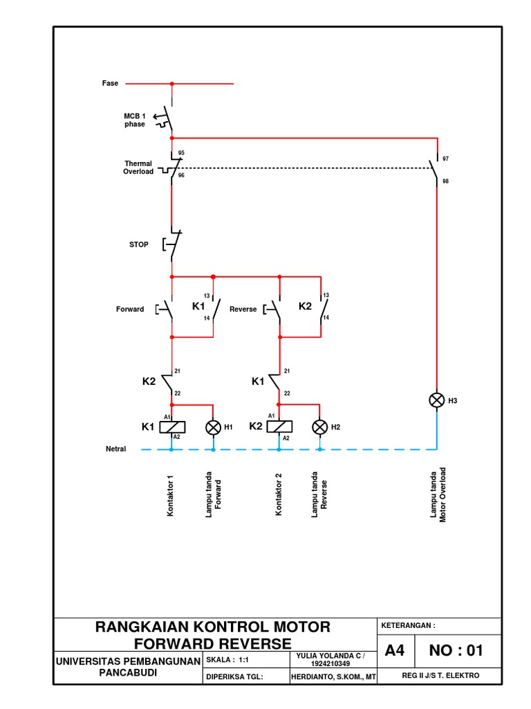 Rangkaian Kontrol Motor Forward Reverse A4 NO: 01: Universitas ...