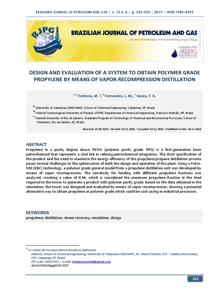 Propylene Distillation | PDF | Distillation | Propane