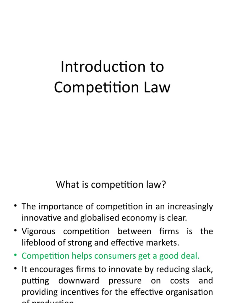 Overview of Competition Law History | PDF | Restraint Of Trade ...