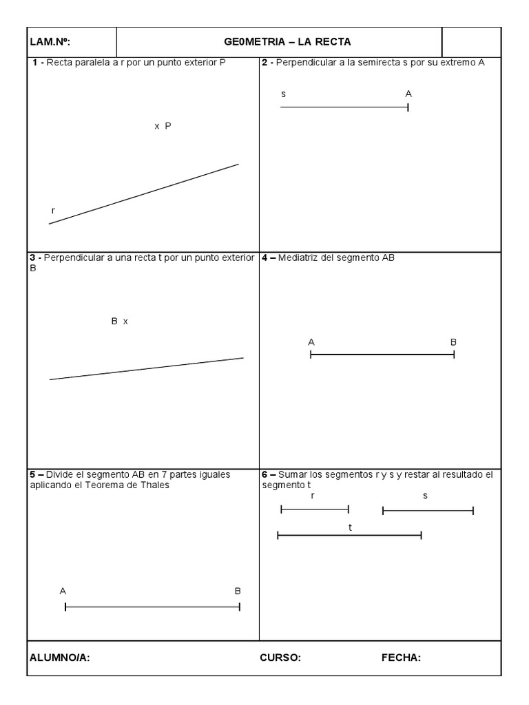 EJERCICIOS Trazados Basicos | PDF | Objetos geométricos | Triángulo