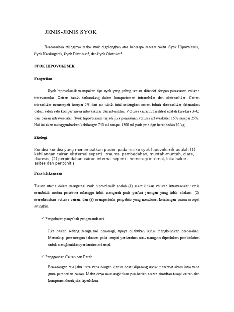 JENIS Syok | PDF