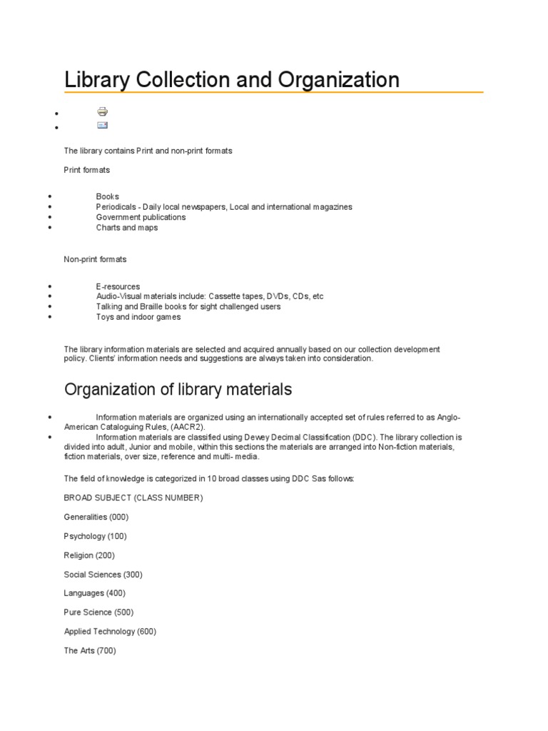 Library Collection and Organization | PDF | Library Science ...