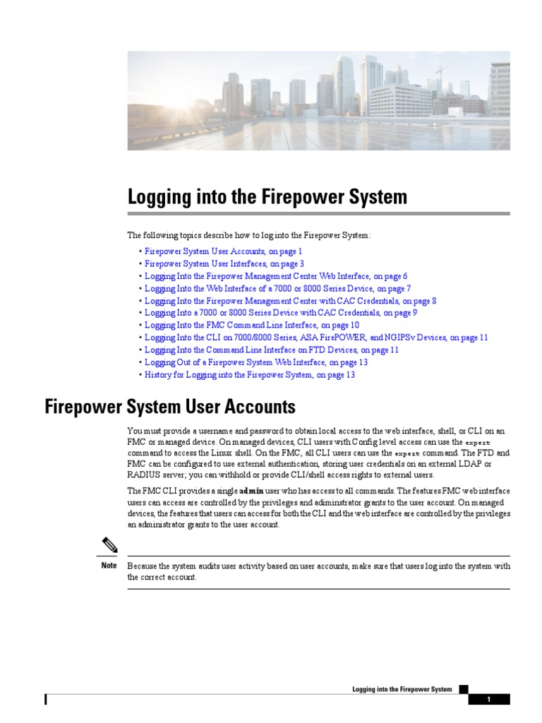 Logging Into The Firepower System | PDF | Shell (Computing) | Command ...