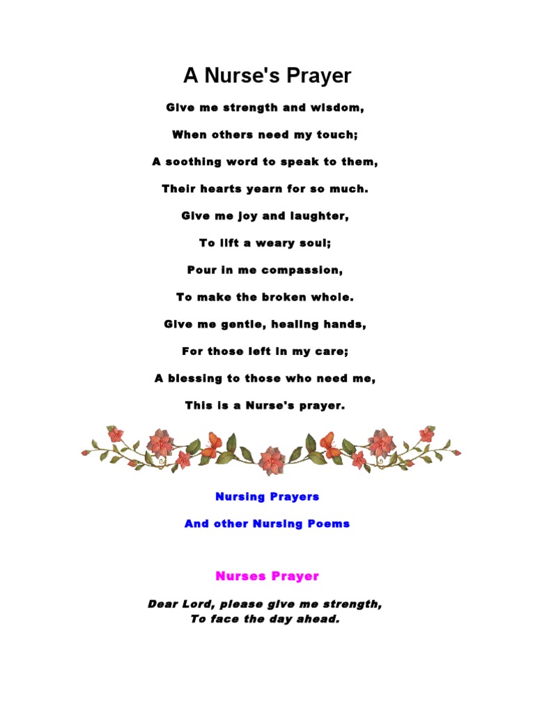 A Nurse Prayer | Download Free PDF | Faith Healing | Compassion