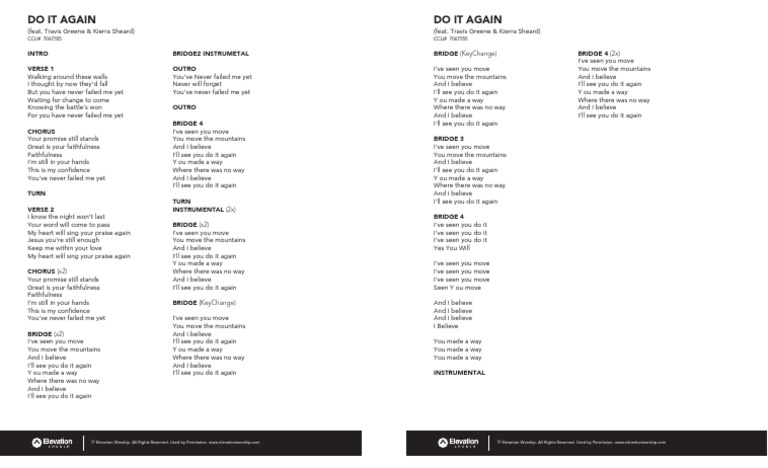 Do It Again Lyrics | PDF | Entertainment (General)
