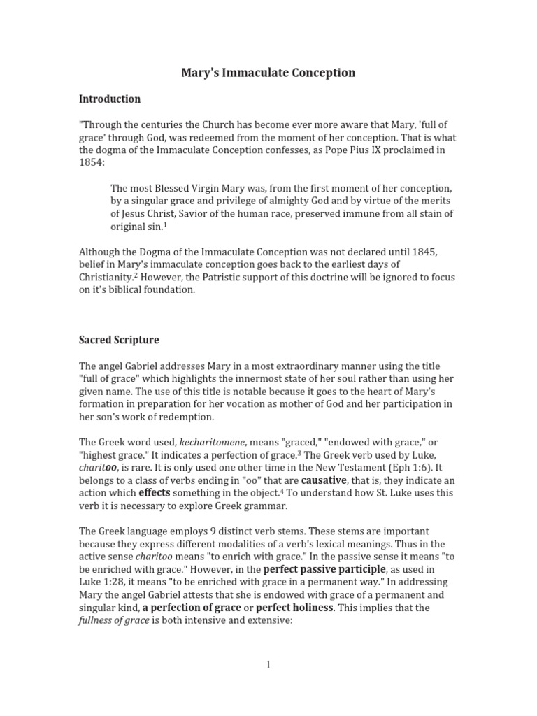 Immacula PDF | PDF | Mary, Mother Of Jesus | Original Sin