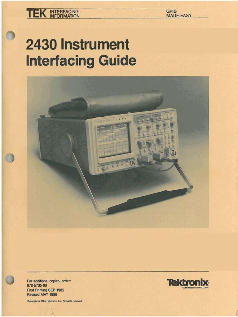 Tektronix 2430 Instrument Interfacing Guide GPIB PDF | PDF | Science & Mathematics