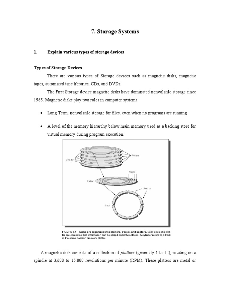 Storage Systems: 1. Explain Various Types of Storage Devices | PDF ...