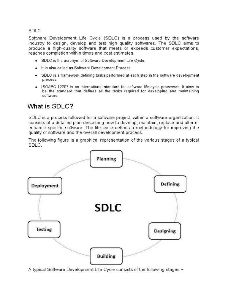 An Overview of the Software Development Life Cycle and Common SDLC Models | PDF | Computer ...
