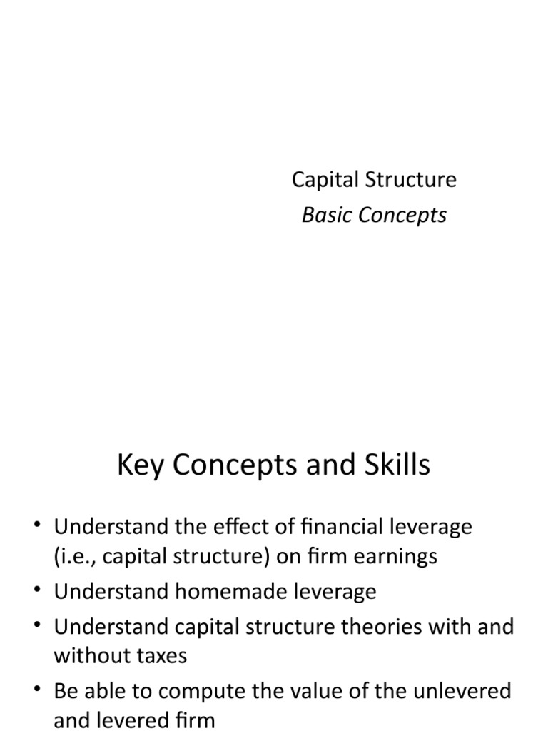 Capital Structure: Basic Concepts | PDF | Capital Structure | Leverage (Finance)