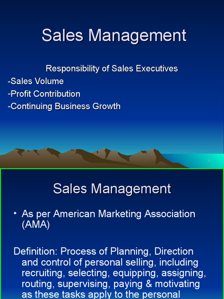 Sales mgmt-1 | PDF | Sales | Business Economics