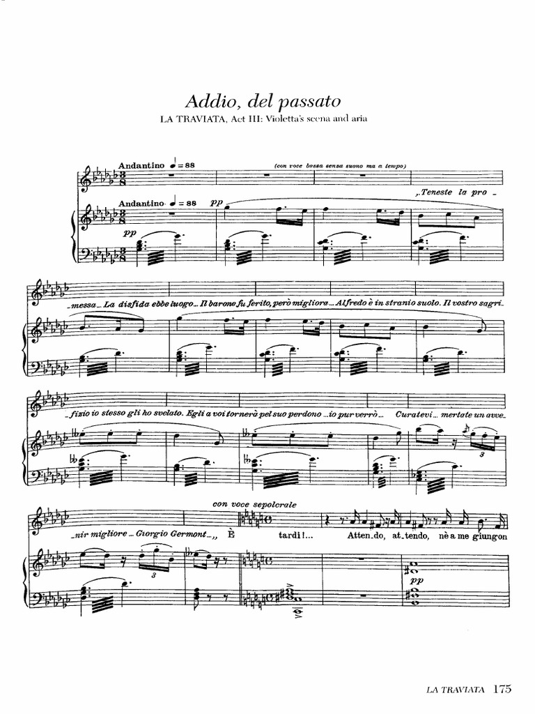 Addio Del Passato | PDF