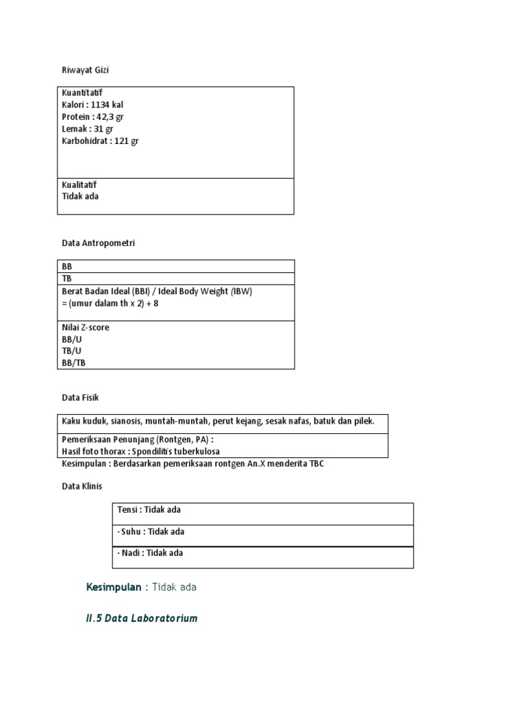 Asuhan Gizi TBC Anak | PDF