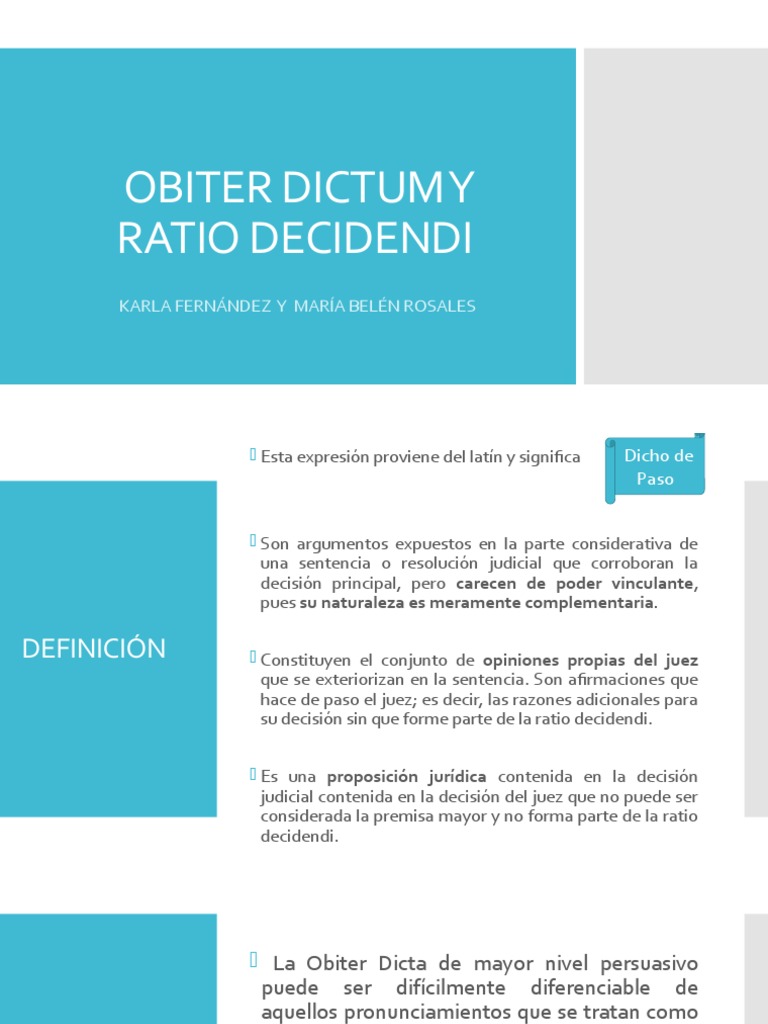 Obiter Dictum y Ratio Decidendi | PDF | Instituciones sociales ...