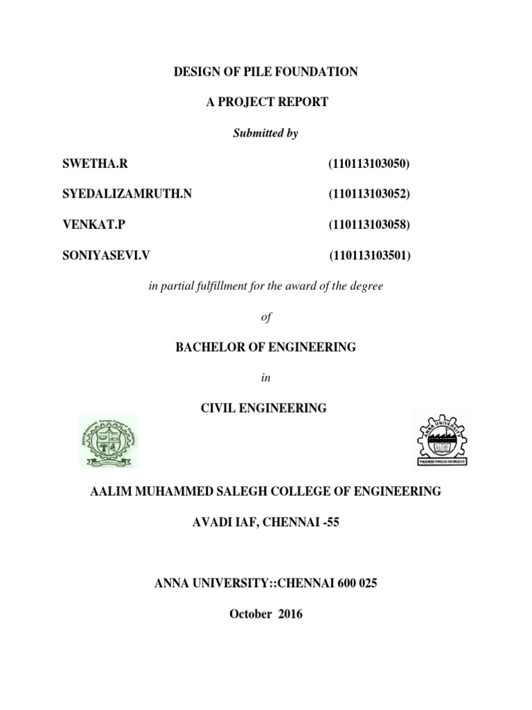 Design and Analysis of Pile Foundation for a Six Story Building in ...