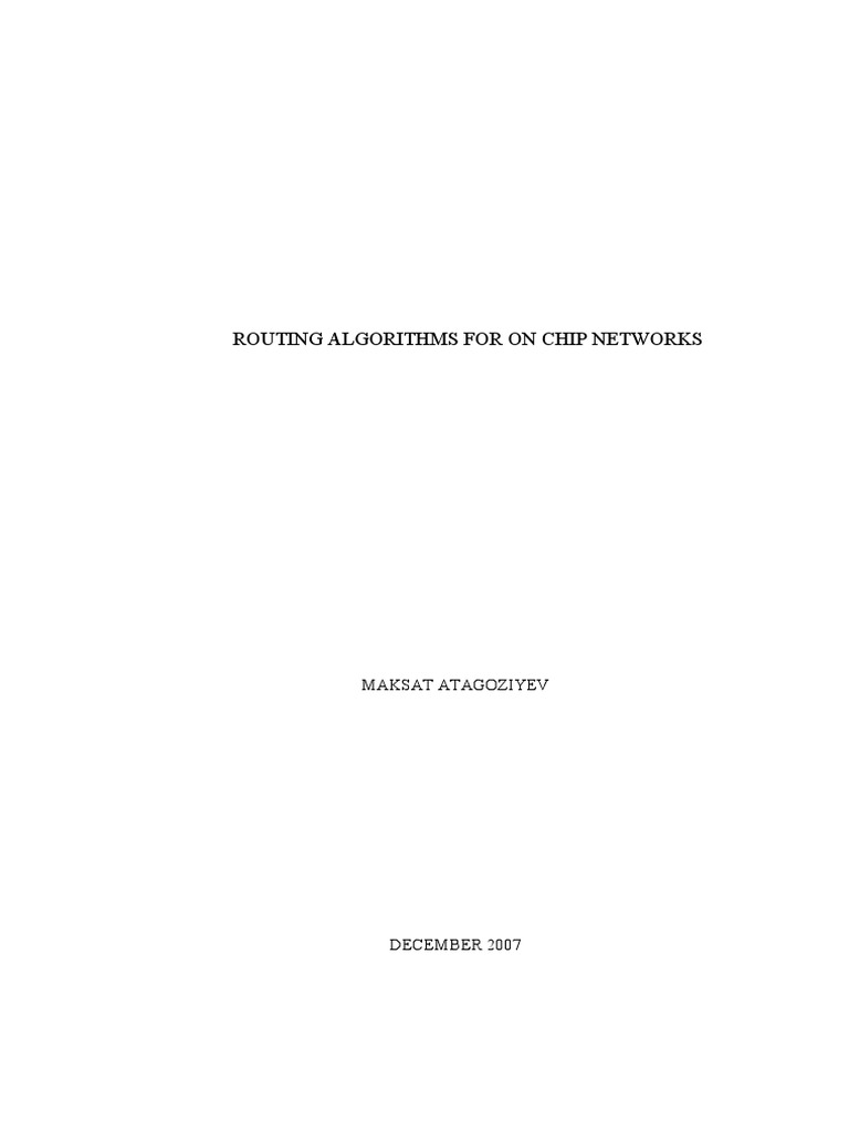 Routing Algorithms For On Chip Networks Pdf Routing Packet Switching 