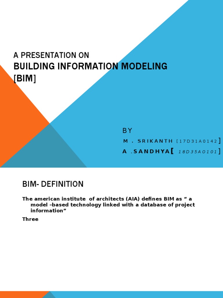 Building Information Modeling (BIM) : A Presentation On | PDF