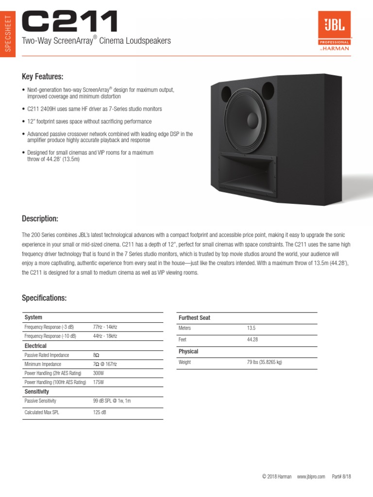 Two-Way Screenarray Cinema Loudspeakers: Key Features | PDF ...