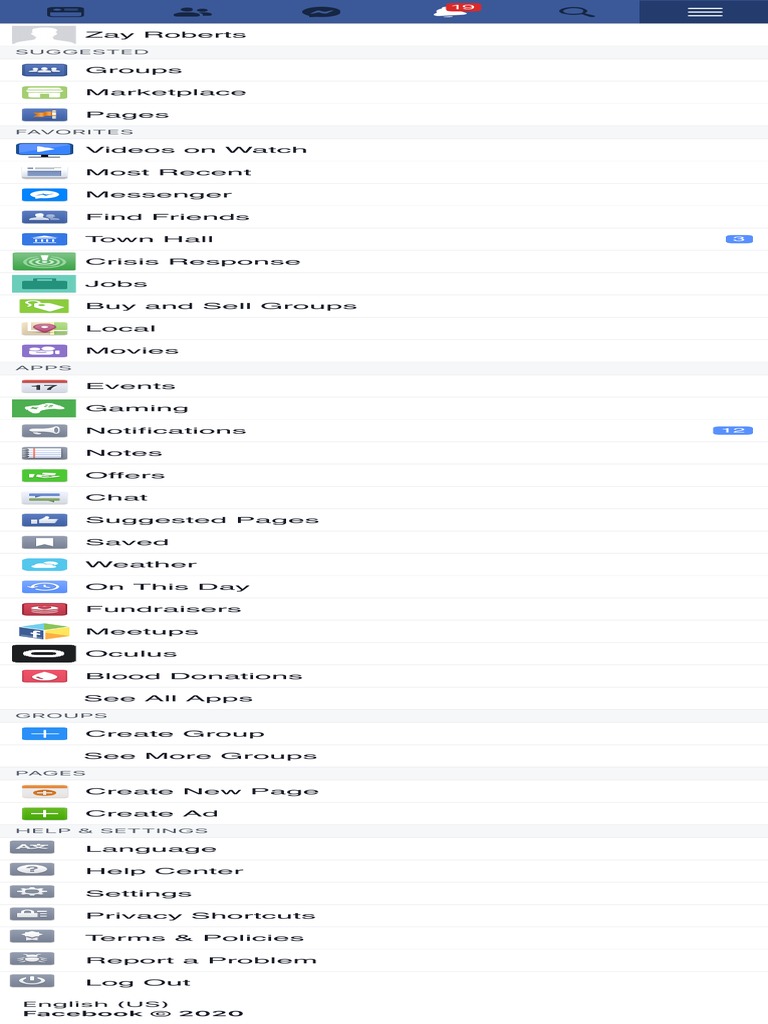 Suggested: English (US) Facebook © 2020 | PDF