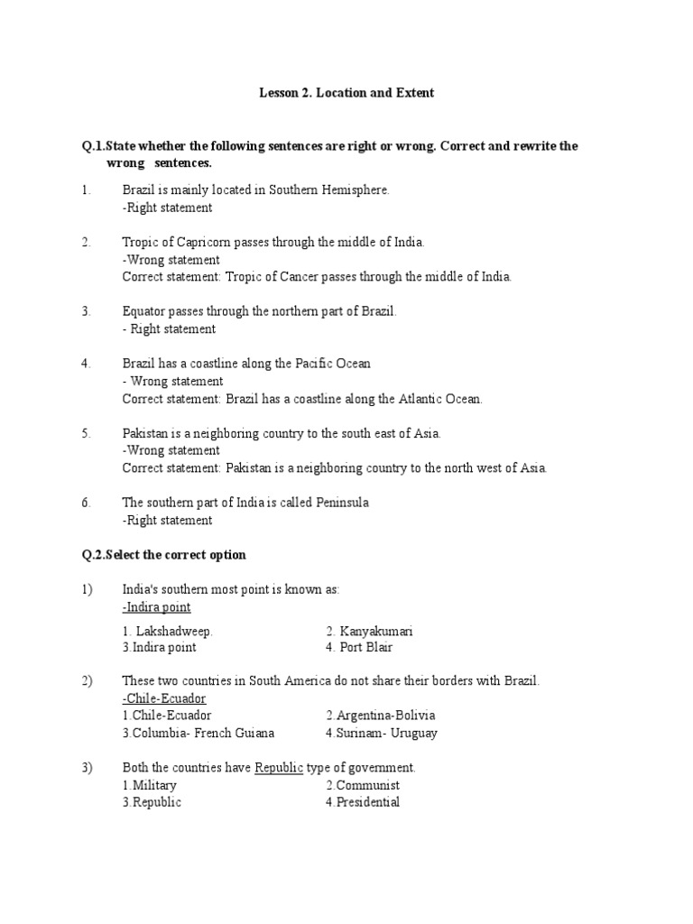 Geography Ch.2 Notes | PDF | Brazil | Longitude