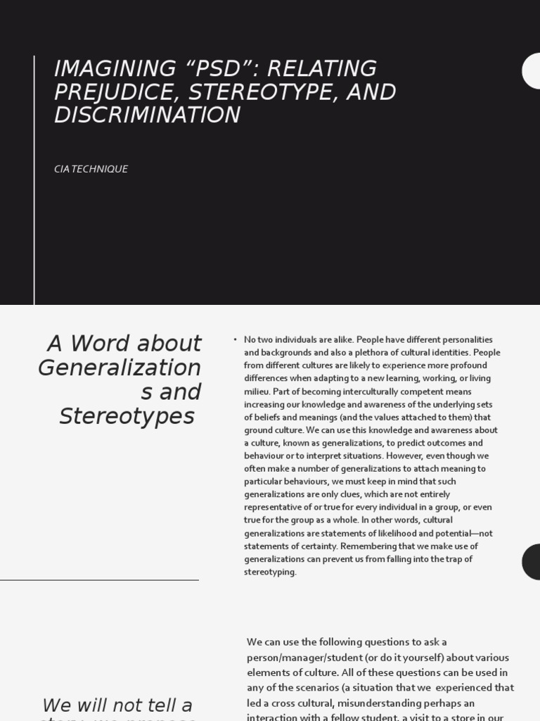 Prejudice, Stereotype, and Discrimination | PDF | Stereotypes | Prejudices