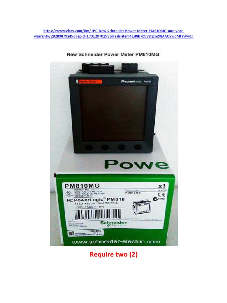 Schneider PM810MG Powermeter | PDF