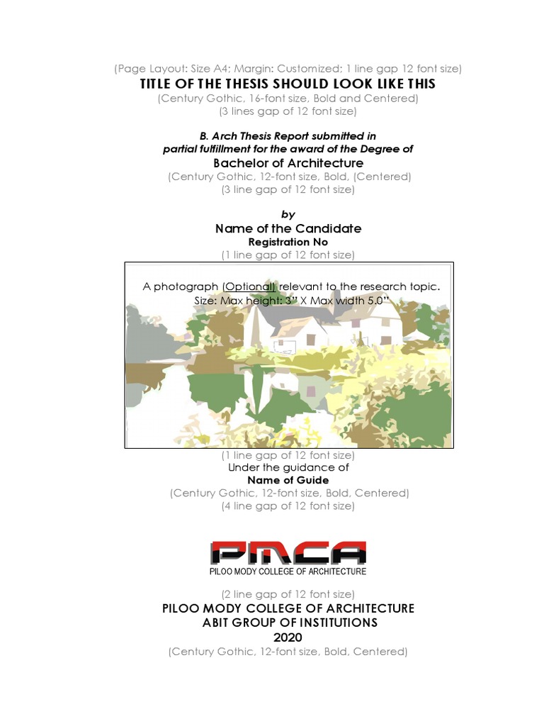 Thesis Report Format-2020 | PDF | Thesis | Academic Degree