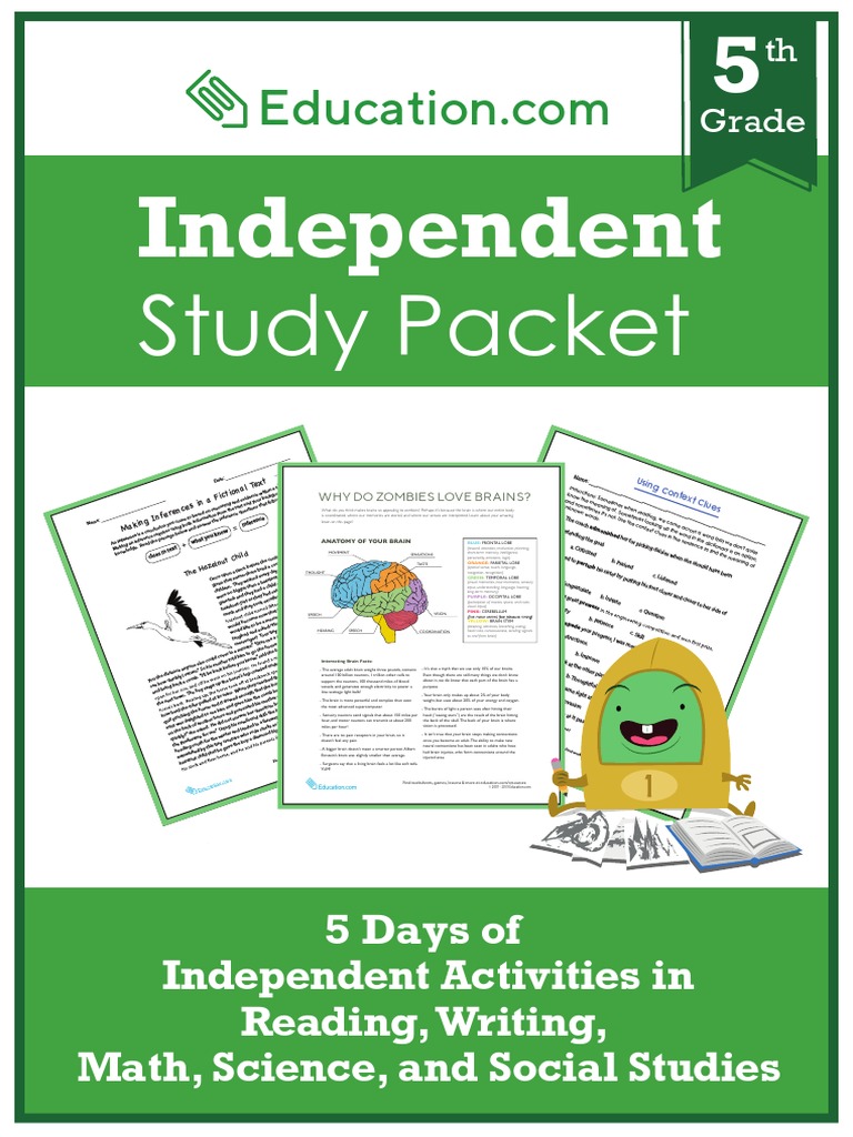 Independent Study Packet 5th Grade Week 1 | PDF | Behavioral ...