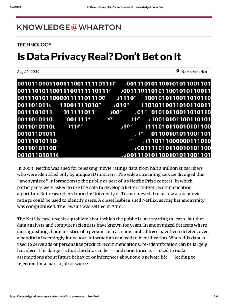 2019-Is Data Privacy Real - Don't Bet On It | PDF | Privacy ...