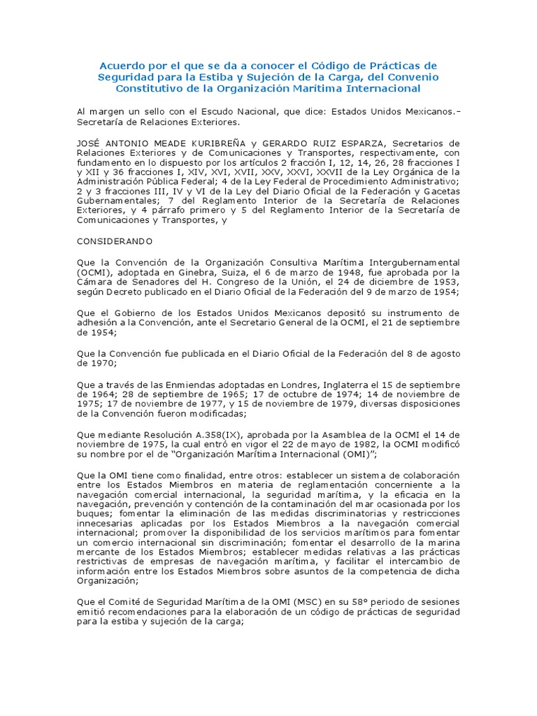 Código de Seguridad para Estiba de Carga | PDF | Transporte | Canal y ...