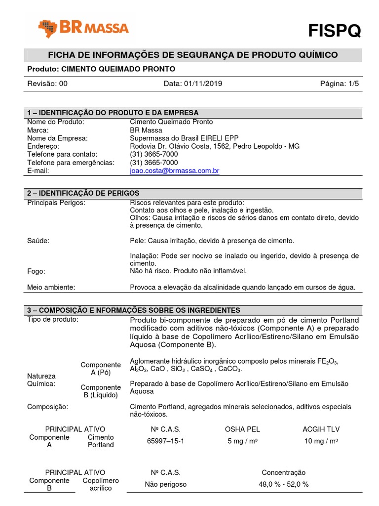 Fispq - Cimento Queimado Pronto | PDF | Cimento | Solubilidade
