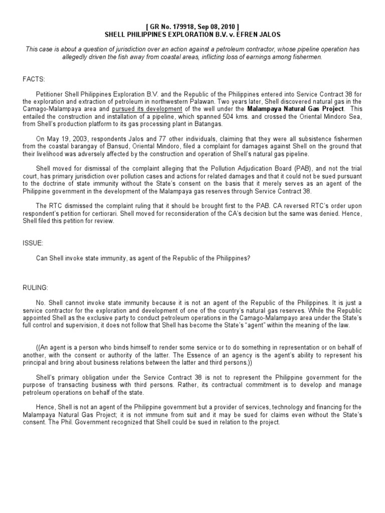 (GR No. 179918, Sep 08, 2010) Shell Philippines Exploration B.V. V ...